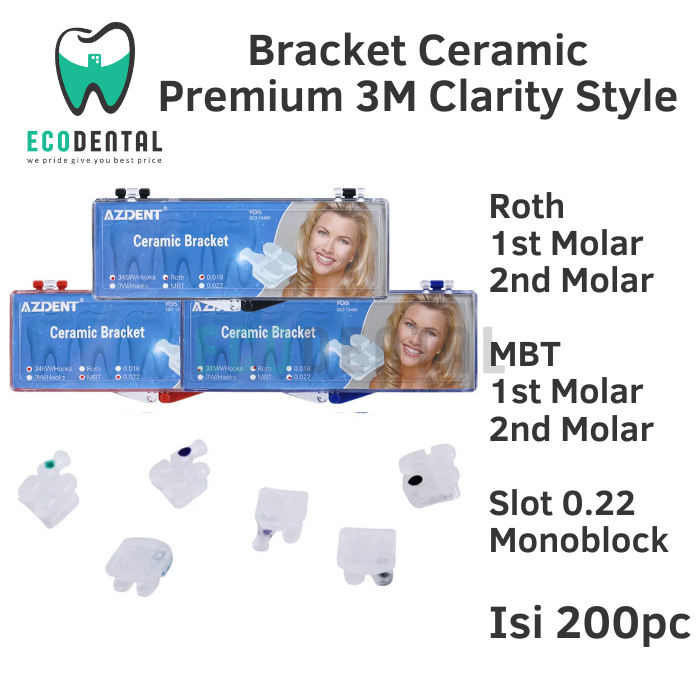 Jual Bracket Transparan Mini Ceramic Behel Keramik Bening Orthodontic ...