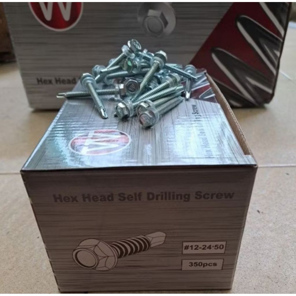 Jual Baut Drilling W ukuran 12x50 isi 350 pcs panjang 5 cm kunci sock 8 ...