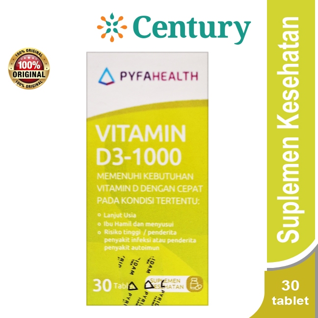 Jual PYFAHEALTH VITAMIN D3-1000 30 TABLET / SUPLEMENT TULANG /SENDI ...