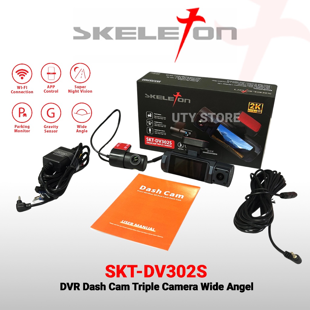 Jual DVR DV302S Dashcam Triple Camera Wide Angel | Shopee Indonesia