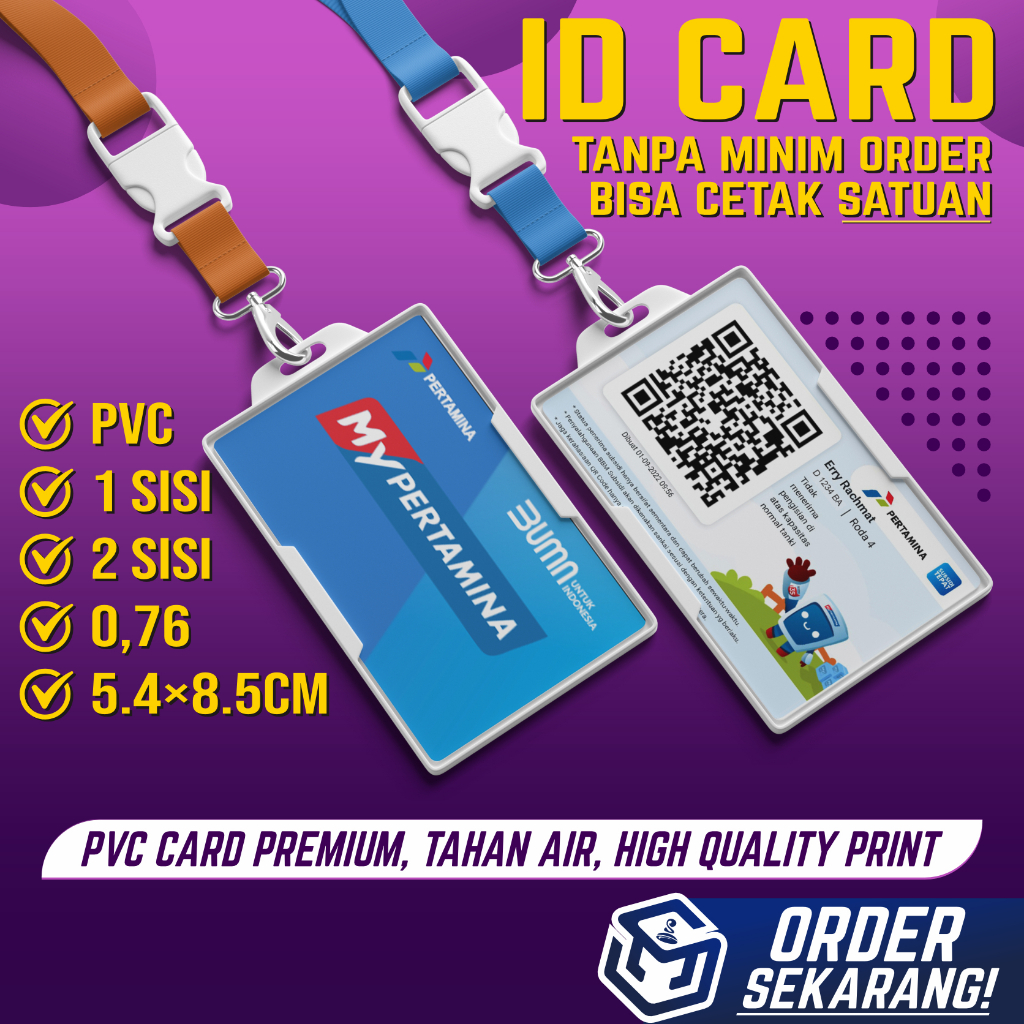 Jual CETAK ID CARD KARTU PERTAMINA BARCODE DIGITAL FISIK/ANTI LUNTUR ...