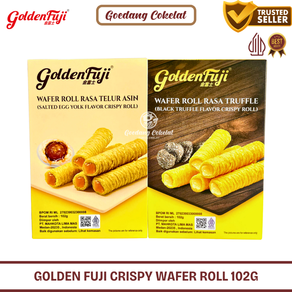 Jual Golden Fuji Crispy Wafer Roll Rasa Black Truffle Salted Egg Yolk ...