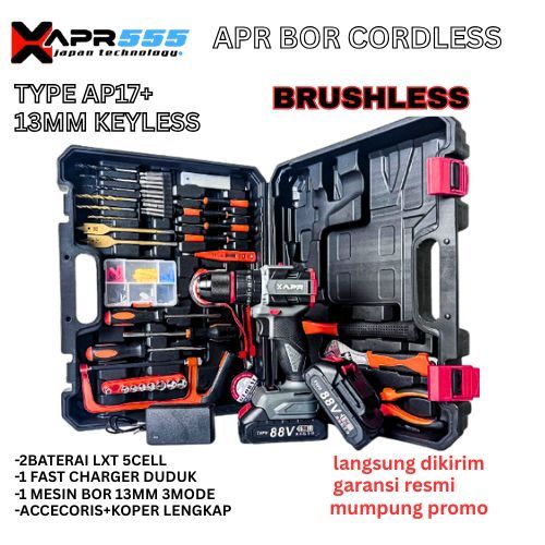Jual BOR CORDLESS APR japan Garansi AP17+ 48V 13MM chuck besi drill g ...