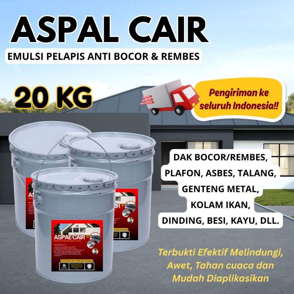 Jual Aspal Cair Emulsi Cat Pelapis Anti Bocor - 20 Kg | Shopee Indonesia