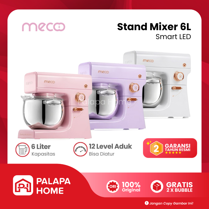 Jual Mecoo Premium Stand Mixer 6L 6 Liter Smart LED Touch Screen ...