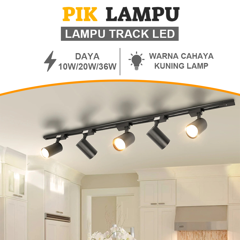 Jual Track Light LED 12W/20W/30W dengan Rel - Lampu Sorot 3 Warna ...