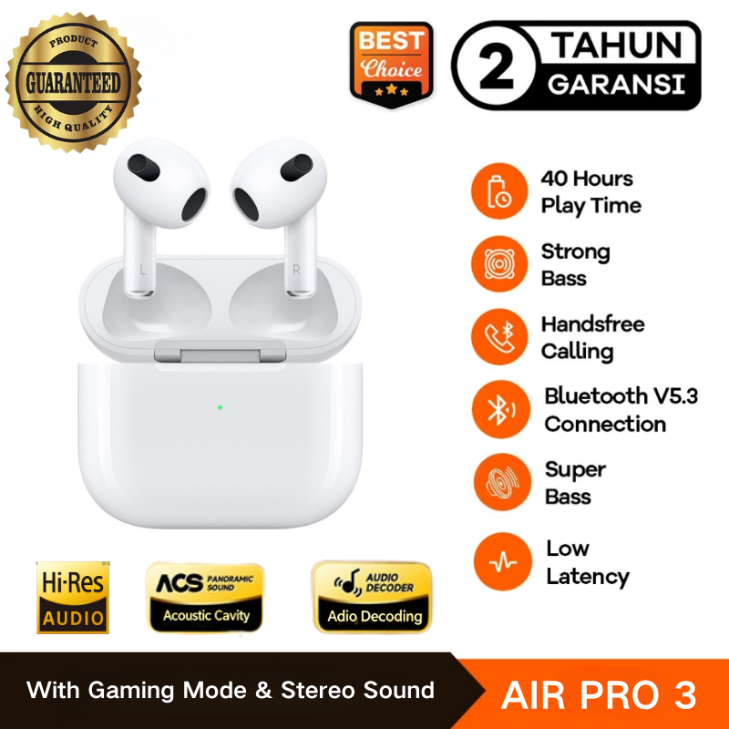 Jual New Earphone Gen 3 EarPhone Spatial Audio TWS Charging Case ...