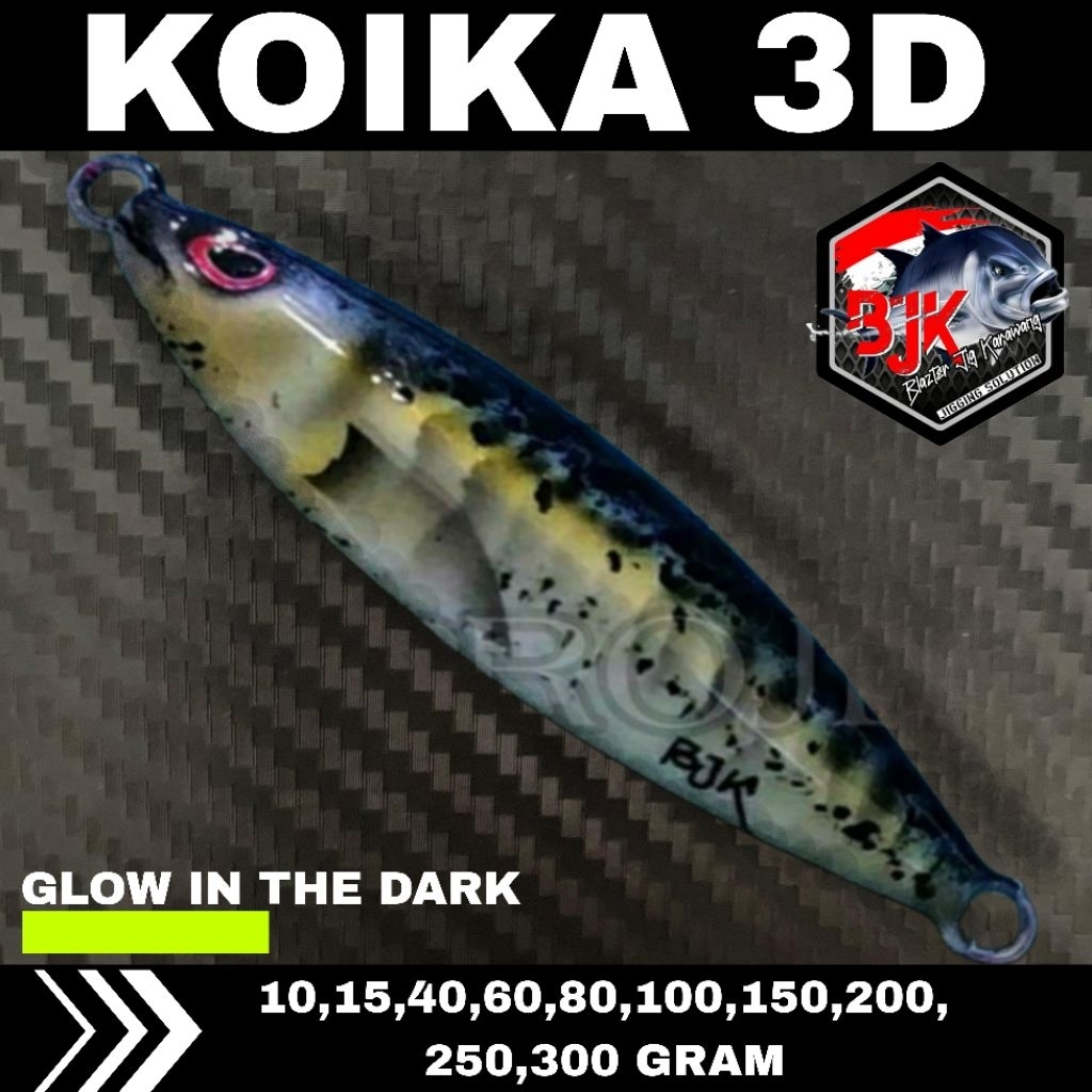 Jual METAL JIG KOIKA 3D 10g s/d 300g FULL GID UMPAN PANCING BJK | Shopee Indonesia