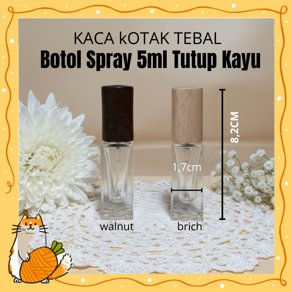 Jual Botol Parfum Spray 5ml Tutup Kayu / Kotak Tebal Bening ...