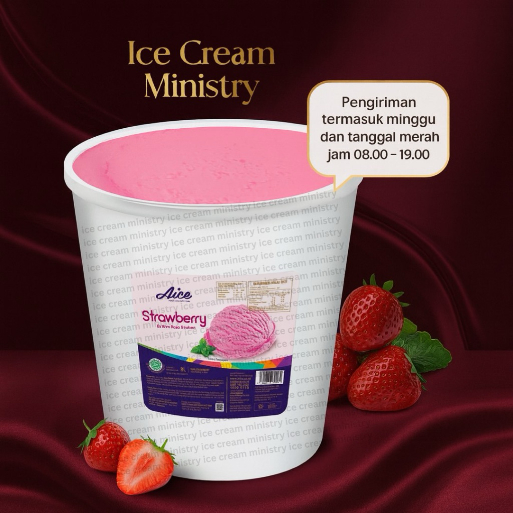 Jual Aice Halocoko Strawberry Bucket / Emberan 8 liter | Shopee Indonesia
