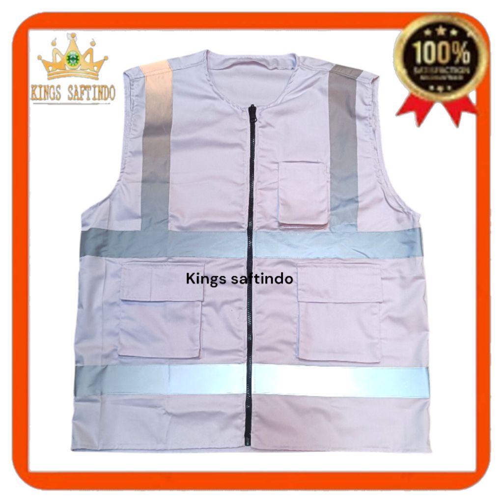Jual SAFETY VEST WARNA PUTIH- ROMPI SAFETY PUTIH-ROMPI KERJA | Shopee ...