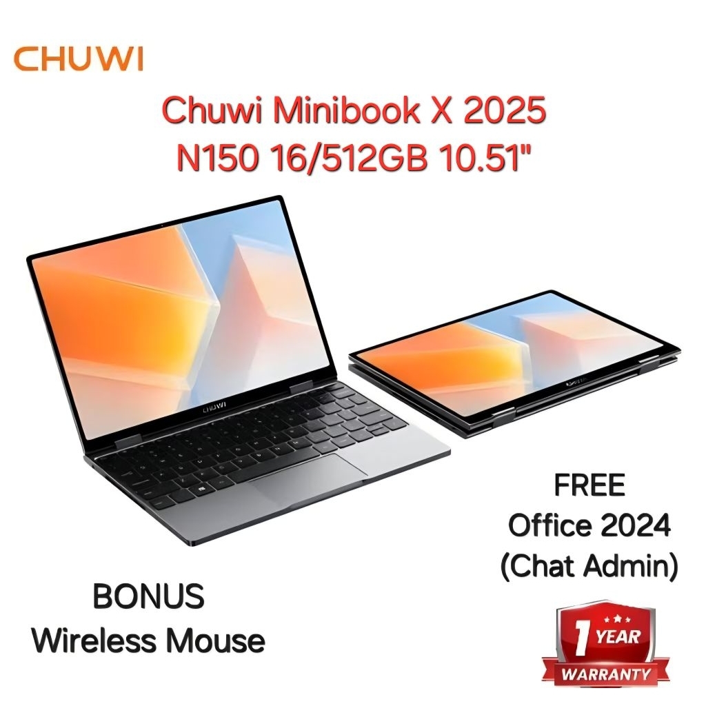 Jual Chuwi 2025 Minibook X N150 Twin Lake 16/512GB SSD NVMe 10.51" FHD ...