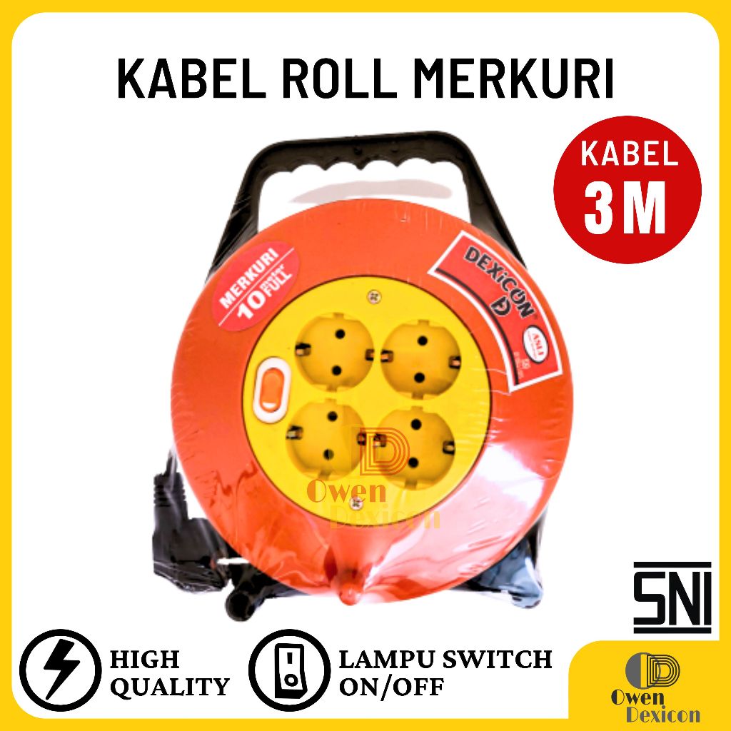 Jual ROLL KABEL BOX KABEL OLOR KABEL GULUNG 3 METER COLOKAN LISTRIK SNI ...