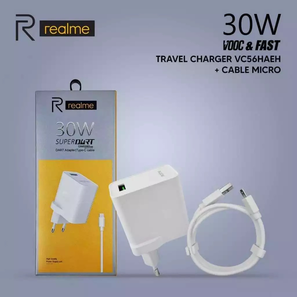 Jual MGA - Charger Realme 30watt Micro Dan Type C Fast Charging Casan ...
