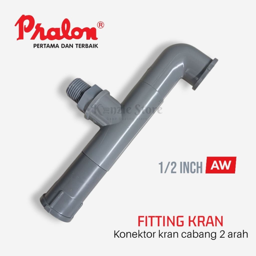 Jual PRALON Konektor Sambungan Cabang Kran 2 Arah 1/2 inch Fitting Kran ...