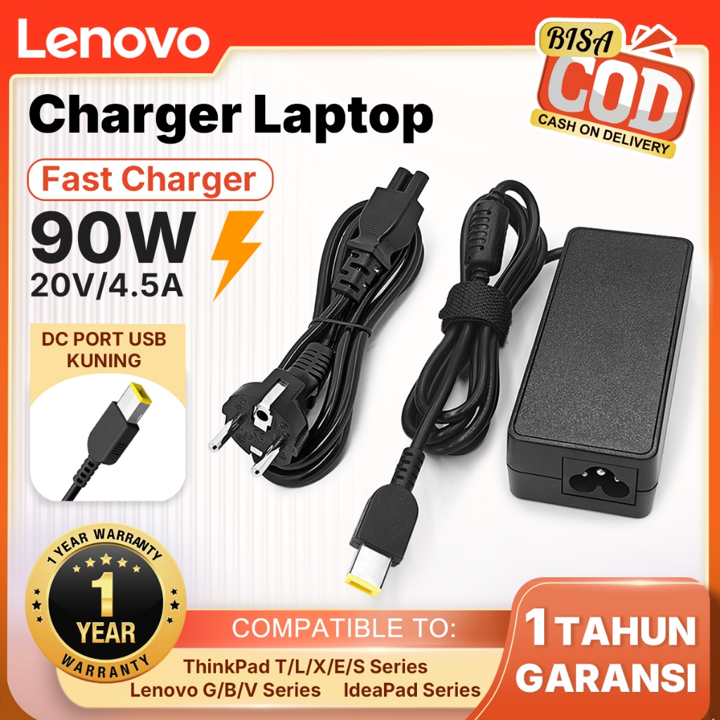 Jual [Garansi 1 T] Original Charger Laptop Lnvo 90W Fast Charge USB ...