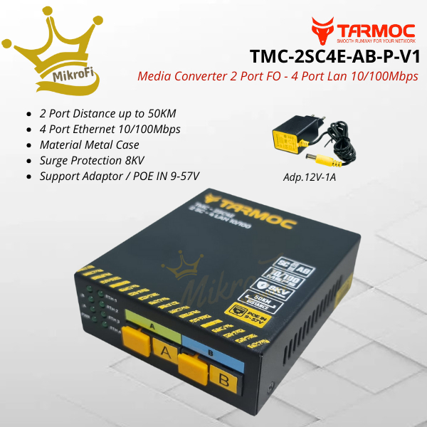 Jual Tarmoc TMC-2SC4E-AB-P-V1 | Media Converter Switch 2FO 4LAN / 2 FO ...
