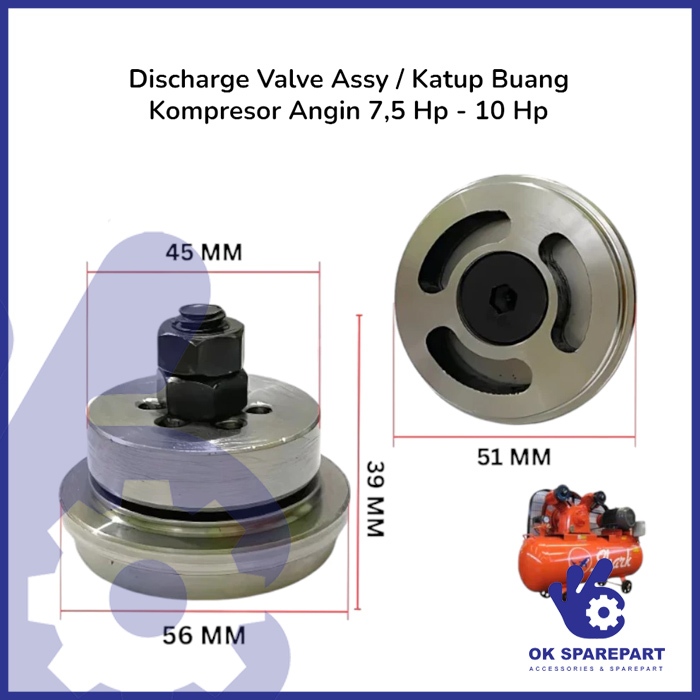 Jual Discharge Valve Assy Kompresor Angin 7,5 Hp - 10 HP | Katup Buang ...