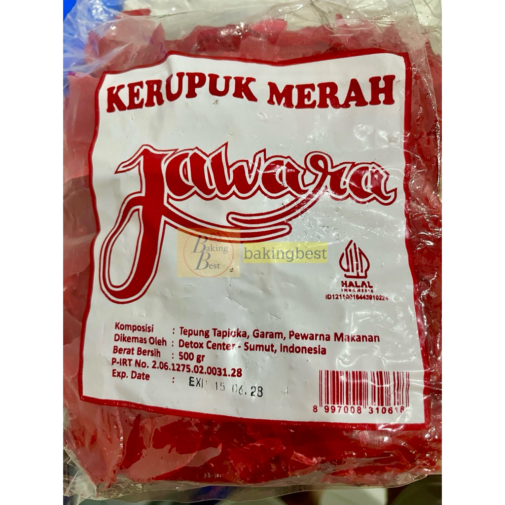 Jual Kerupuk Merah dan Kerupuk Merah Putih 500 gr Halal Jawara murah ...