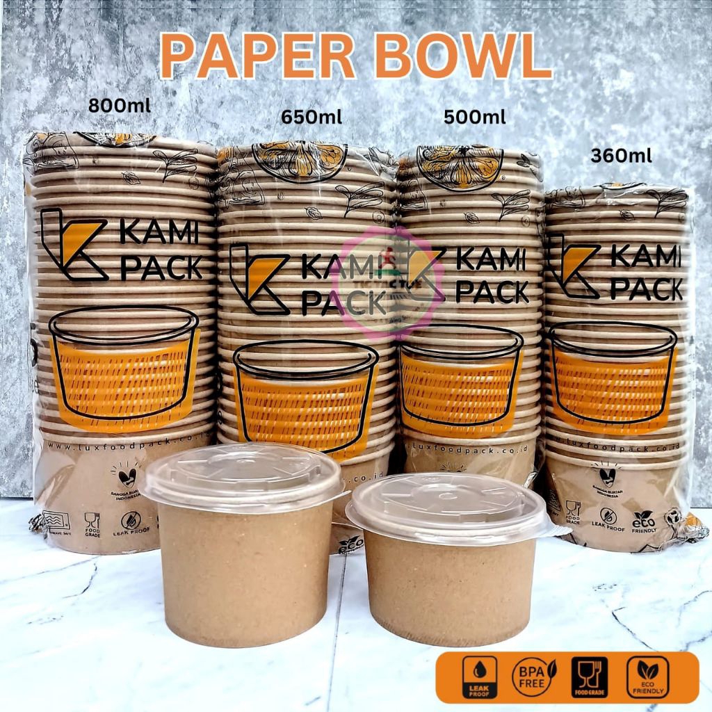 Jual Paper Bowl Kamipack All Size Laminasi (Harga PerKarton isi 20 Slop ...