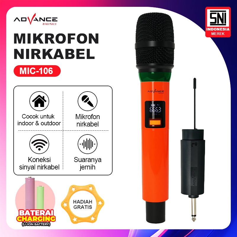 Jual Advance metal MIC 106 Wireless Microphone 15 Channels | Shopee ...