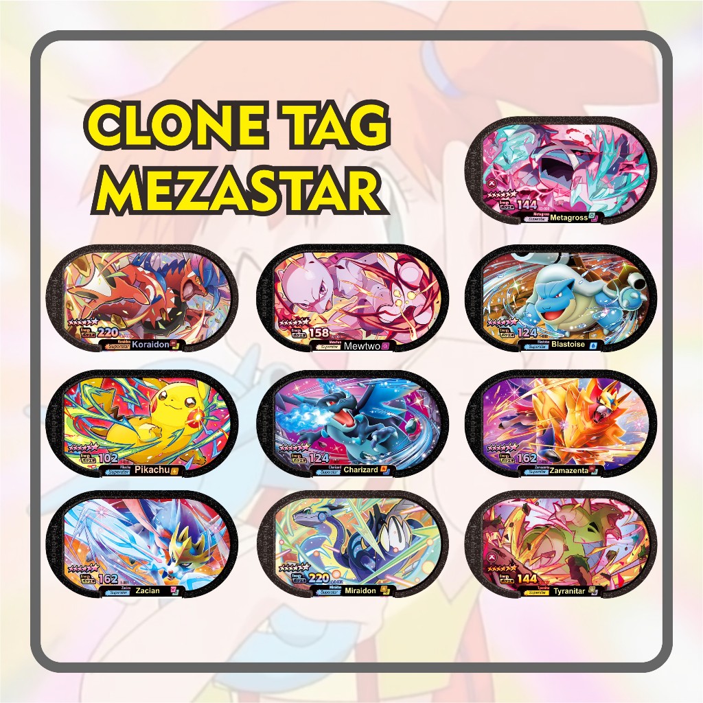 Jual Fake Tag Mezatag Pokemon Mezastar Bintang 6 Clone Tag Custom Tag ...