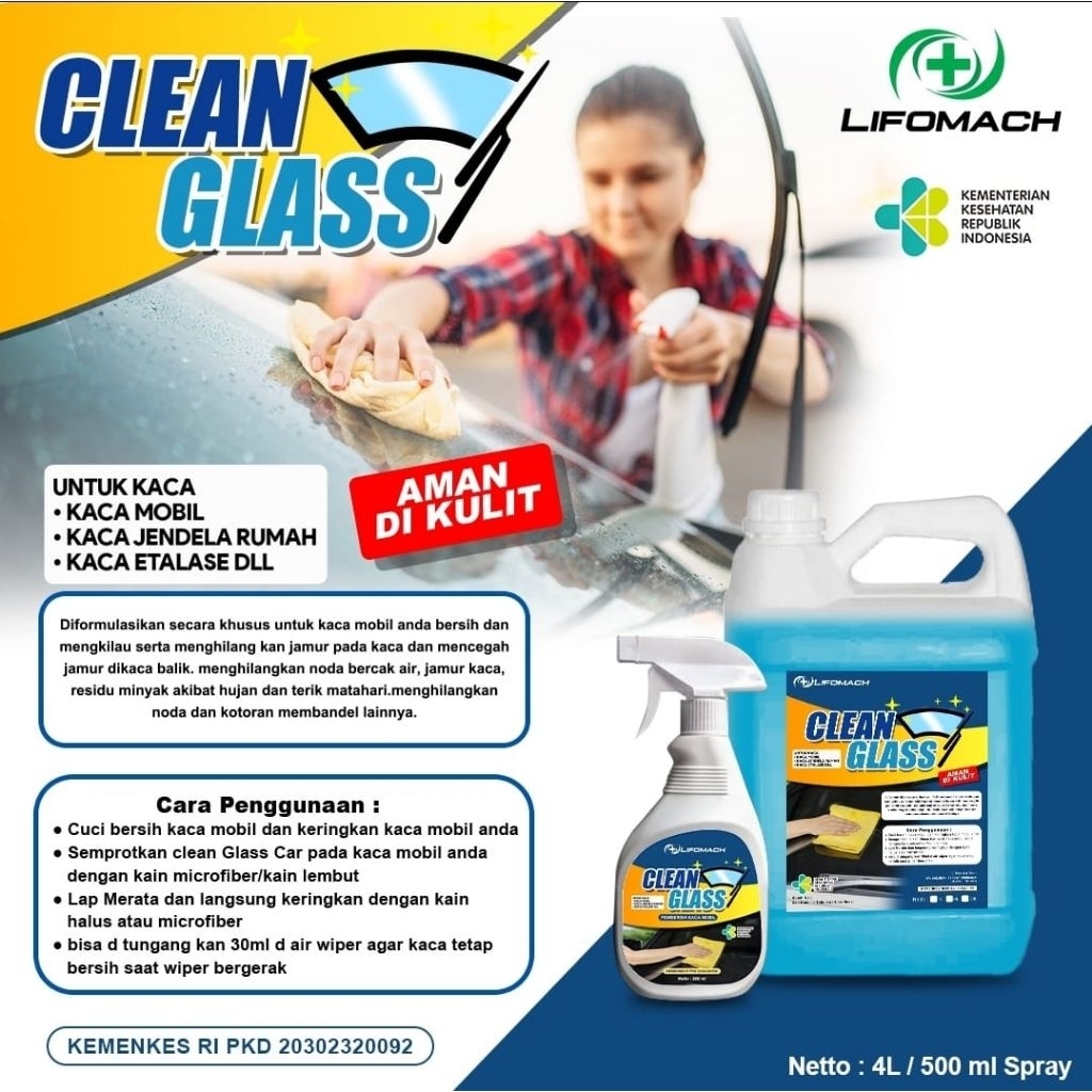 Jual lifomach pembersih kaca glass cleaner 4L ojol | Shopee Indonesia