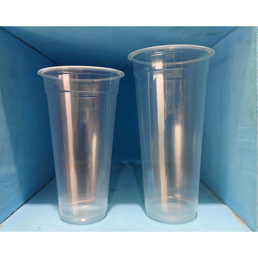 Jual ISI 25 pcs CUP GELAS PLASTIK SLIM 18 22 oz PER PACK Jumbo 26 oz ...