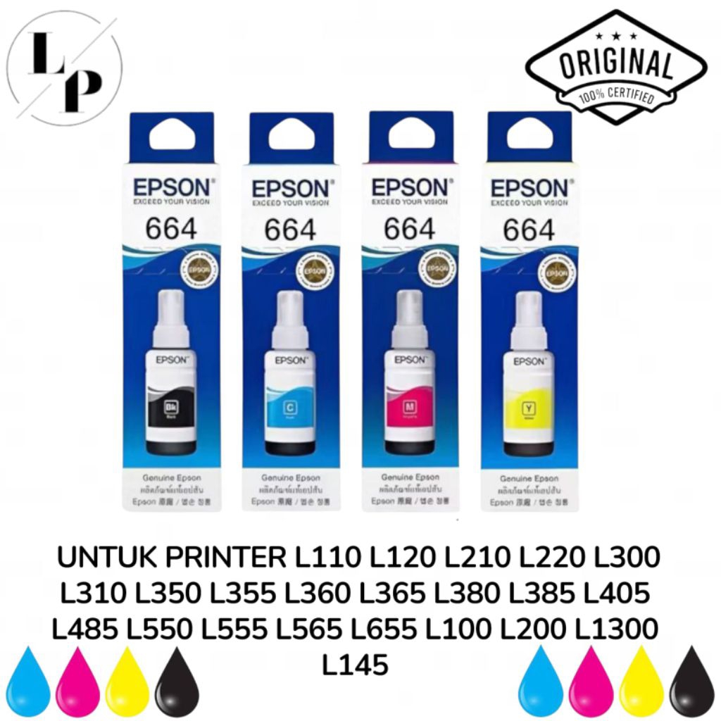 Jual TINTA EPSON ORIGINAL 664 PRINTER L L110 L120 L210 L365 L380 L385 | Shopee Indonesia