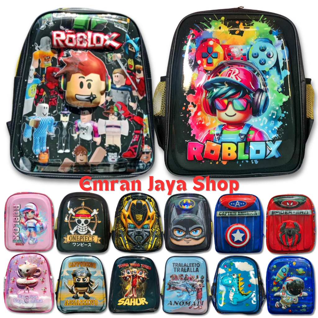Jual Tas Anak 3D Sekolah PAUD TK SD Timbul LED Roblox Captain America ...