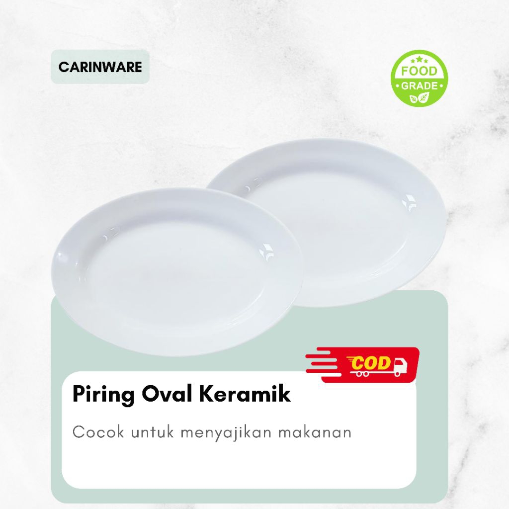 Jual Carinware piring oval keramik putih 17cm 20cm 22cm | Shopee Indonesia