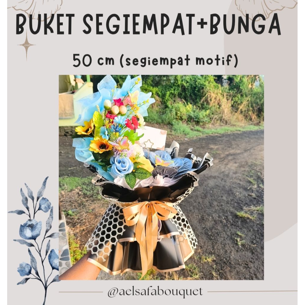 Jual Aelsafa Bouquet - Buket Segiempat & Bunga artificial bulan Sabit ...