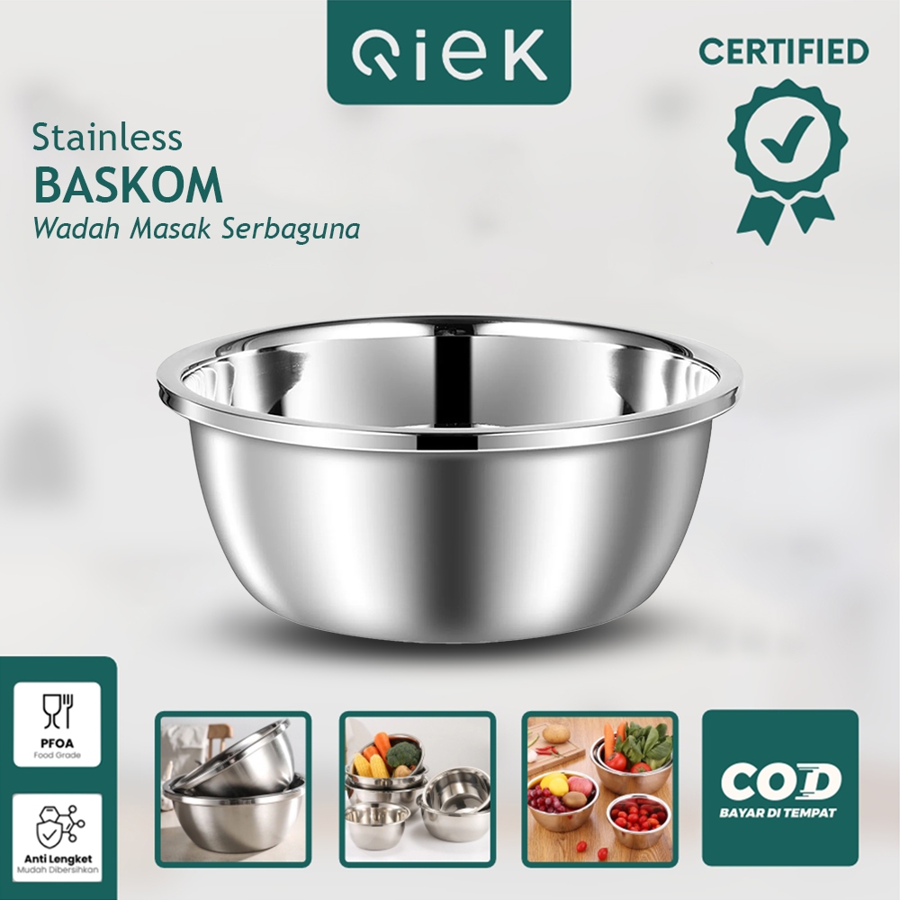Jual Qiek Baskom Stainless Baskom Tempat Makanan Baskom Buah Baskom ...