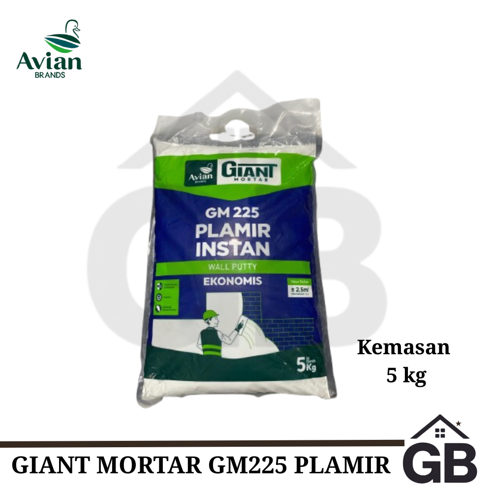 Jual GIANT MORTAR 225 5KG PLAMIR INSTANT PLAMIR JADI AVIAN UNTUK TEMBOK ...