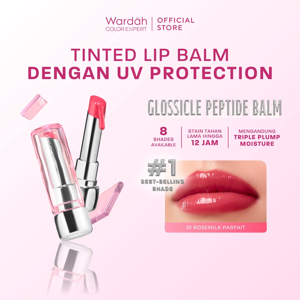 Jual WARDAH Lip Balm Tinted Glossicle Peptide Balm - Ombre Glossicle ...