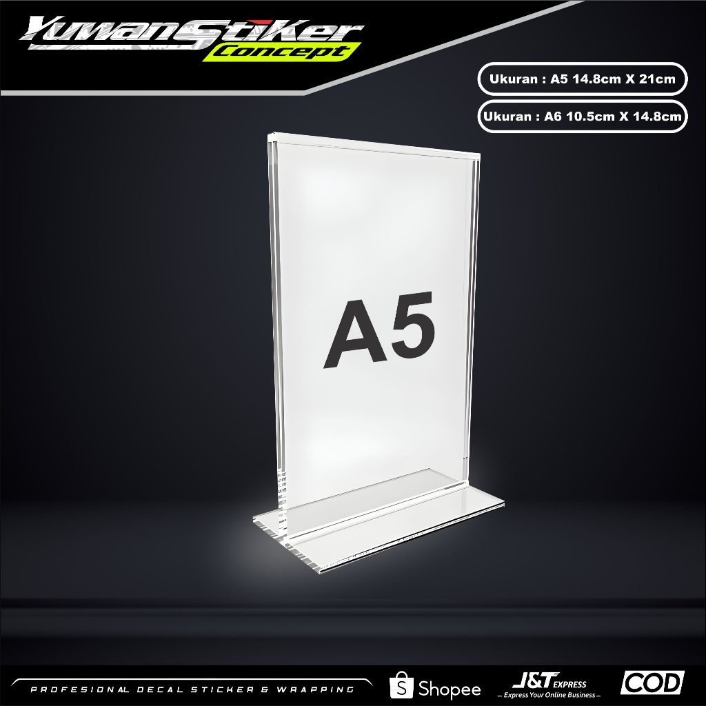 Jual Akrilik Tempat Brosur A5, Acrylic Brosur Holder Stand 2 sisi ...