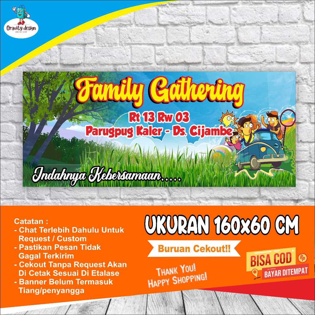 Jual Cetak Spanduk Banner Family Gathering Free Desain Ukuran & Tulisan ...