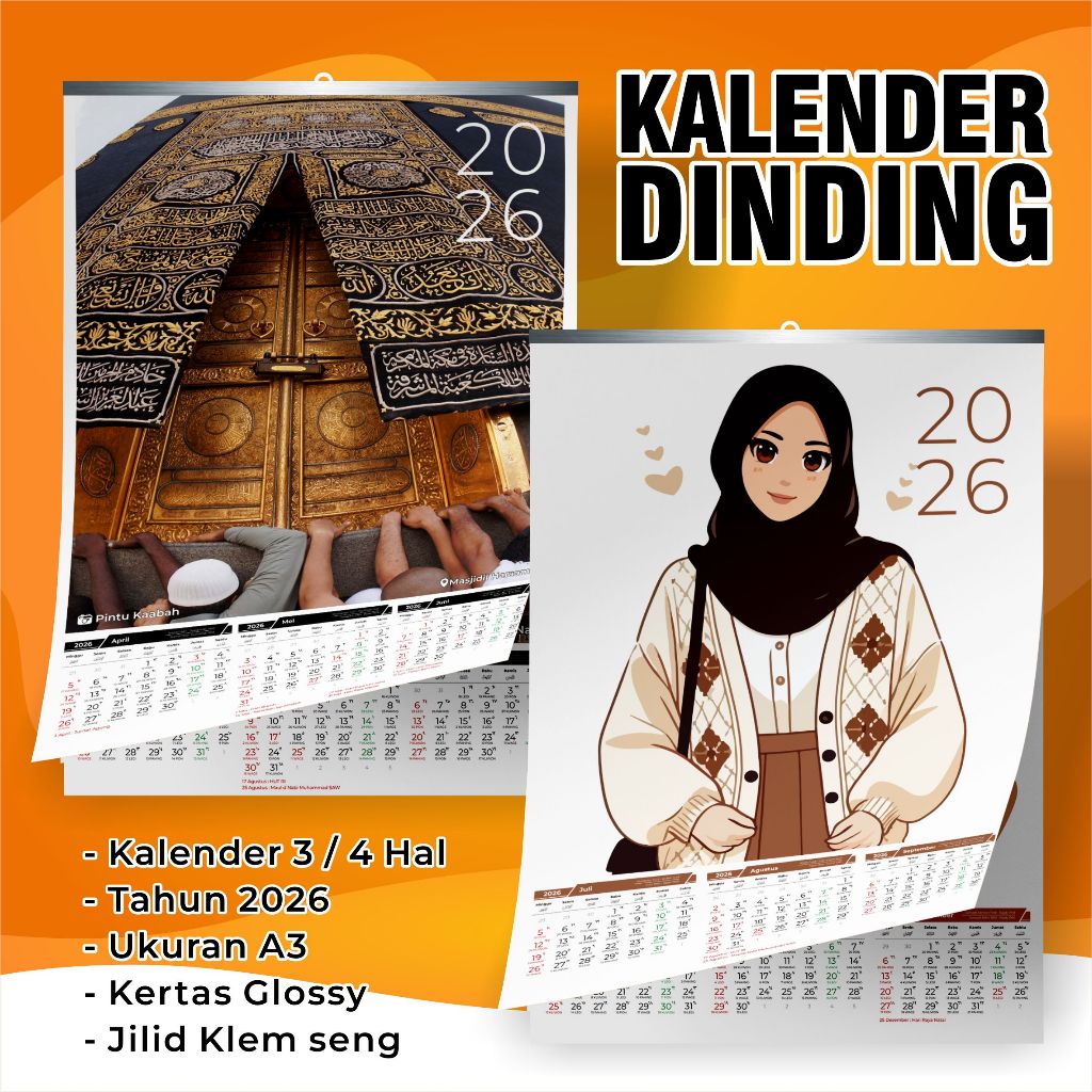 Jual Kalender DInding ISLAMI - Kalender dinding islami 2026 | Shopee ...