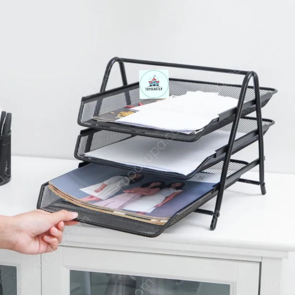 Jual INFORMA document tray besi hitam organizer 3susun dokumen file ...
