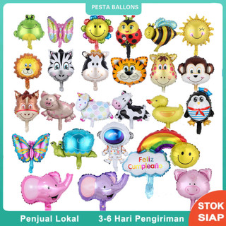 Jual Balon Foil Motif Karakter Mini Animal / Transportasi / Hewan Laut ...