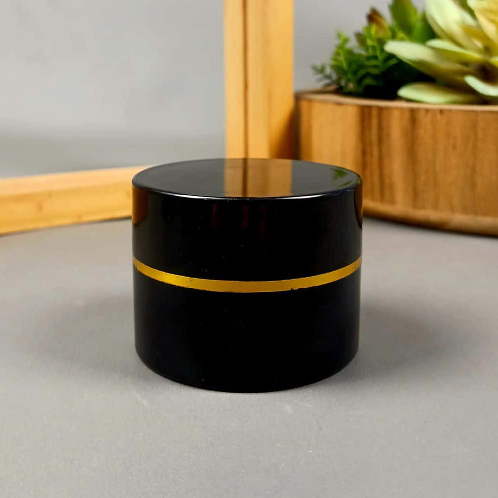 Jual Pot Cream 10 gram / Pot PS 10 gram Hitam List Gold / Kemasan Cream ...