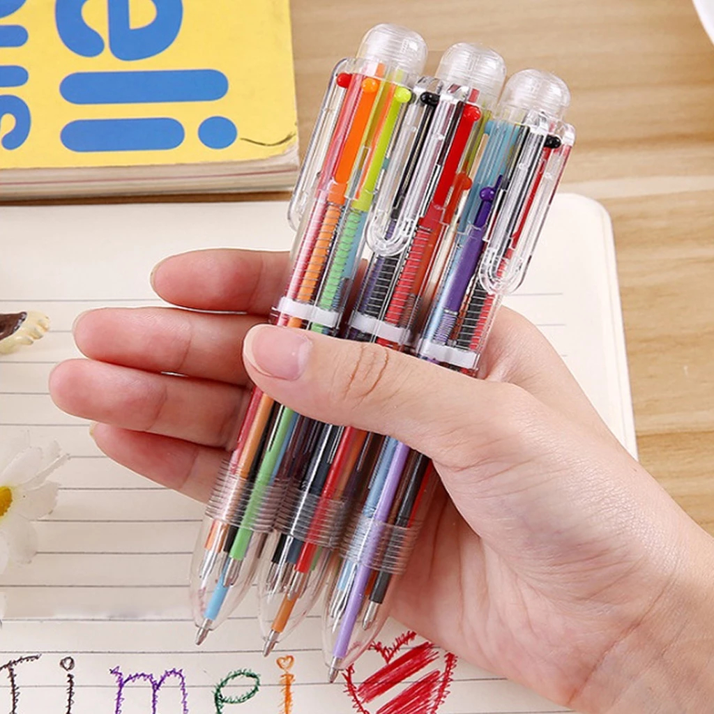Jual VHP - Pulpen 6 Warna Transparan Pena Ballpont Pen Six-in-One Color ...