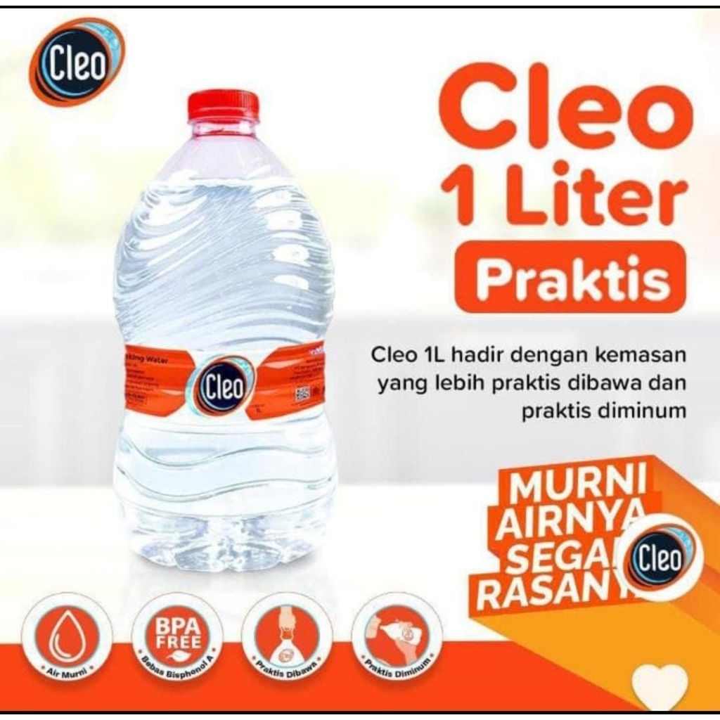 Jual AIR MINERAL CLEO 1 LITER 1 DUS ISI 12 BOTOL | Shopee Indonesia