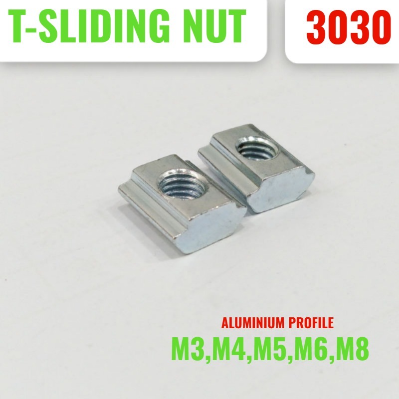 Jual M3 M4 M5 M6 M8 Sliding T Nut Aluminium Profile Alu 3030 Series 30 ...