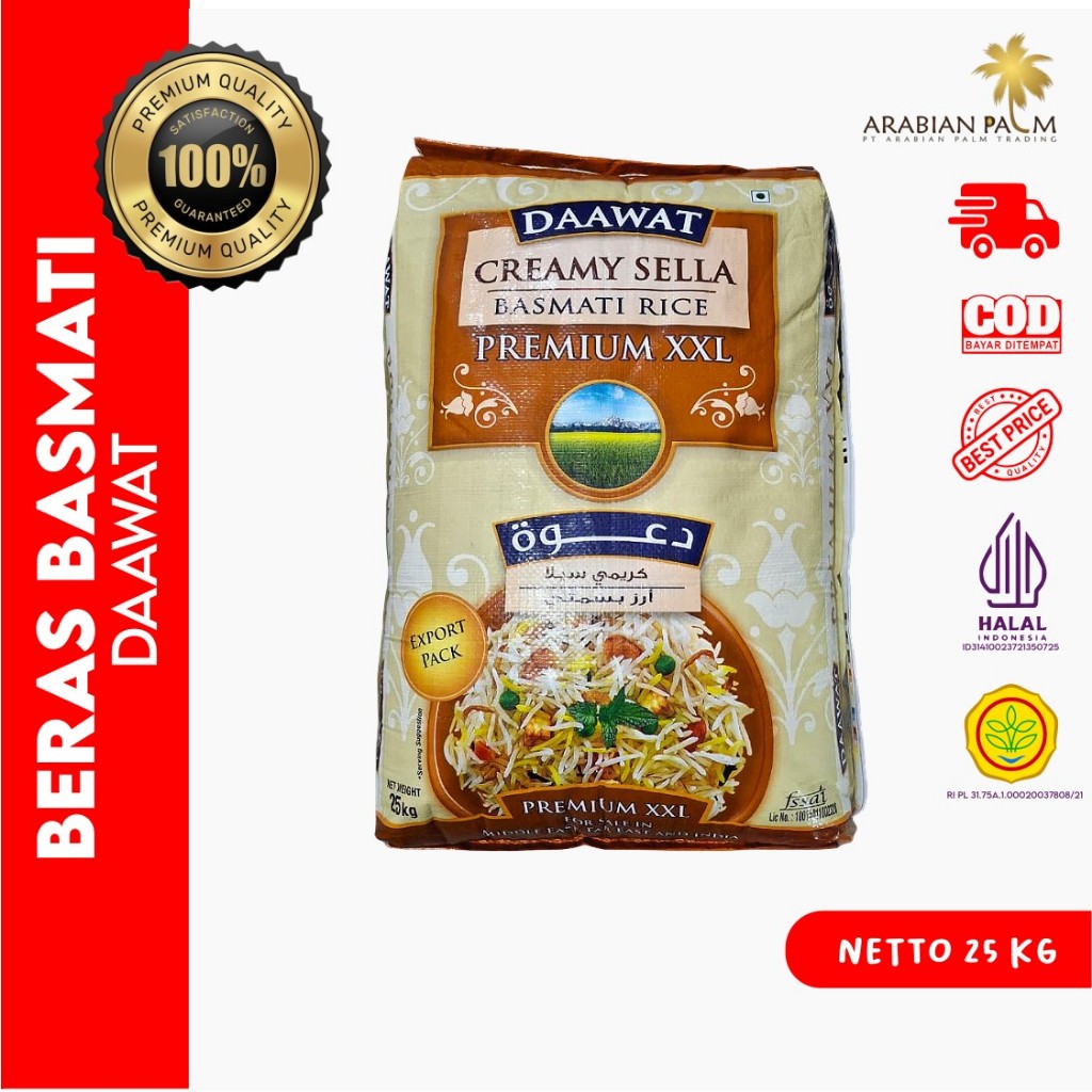 Jual BERAS BASMATI DAAWAT CREAMY SELLA 25 KG | IMPOR INDIA | Shopee Indonesia