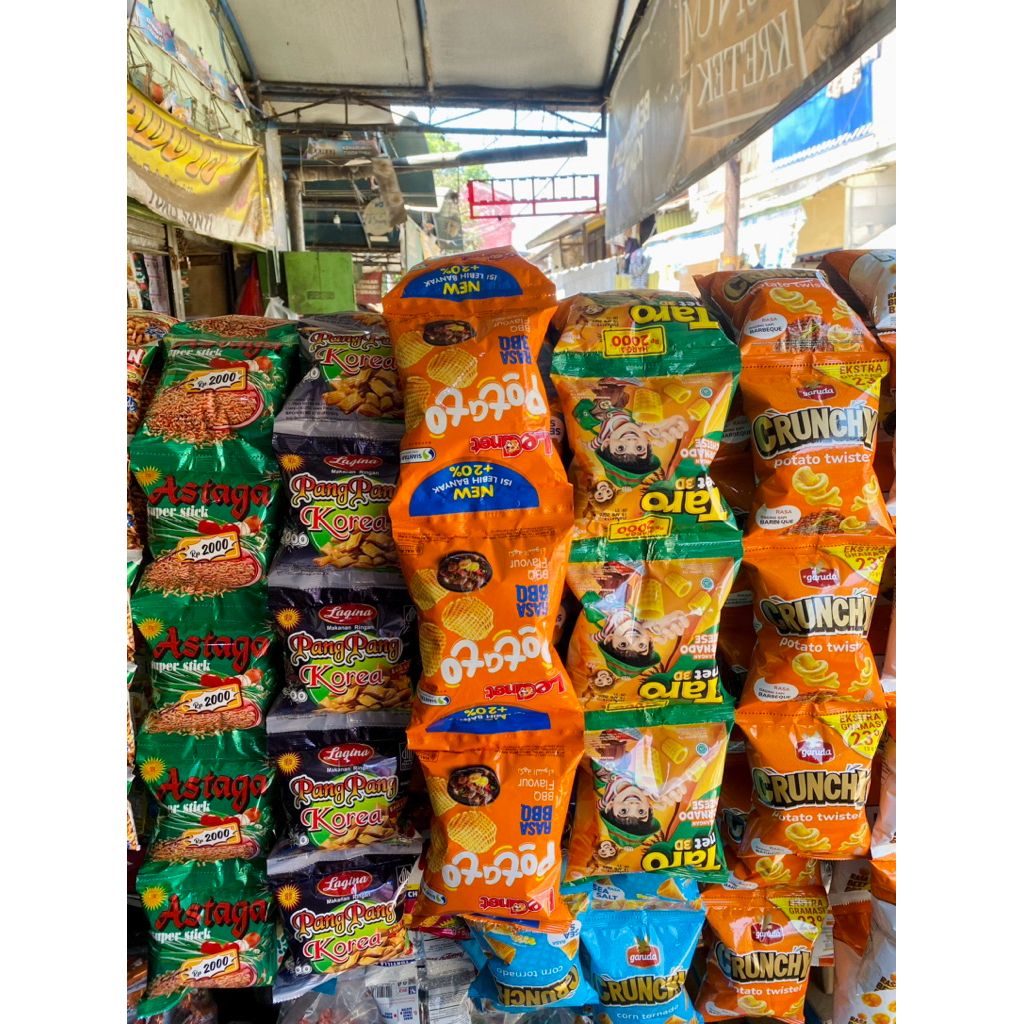 Jual snack jadul 18g x10 bungkus (astaga/ cireng cianjur/ potato leanet ...
