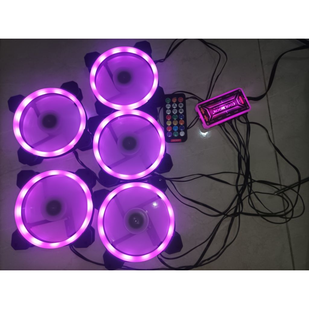 Jual 5 Fan Coolmoon ARGB + Controller + Remote | Shopee Indonesia