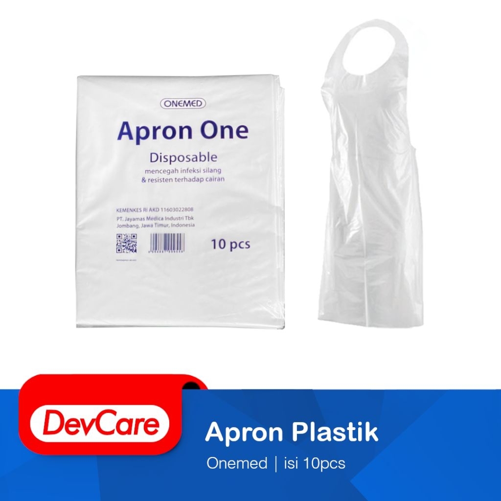 Jual Apron Plastik Disposable ONEMED Celemek Medis Pack isi 10 Pcs ...
