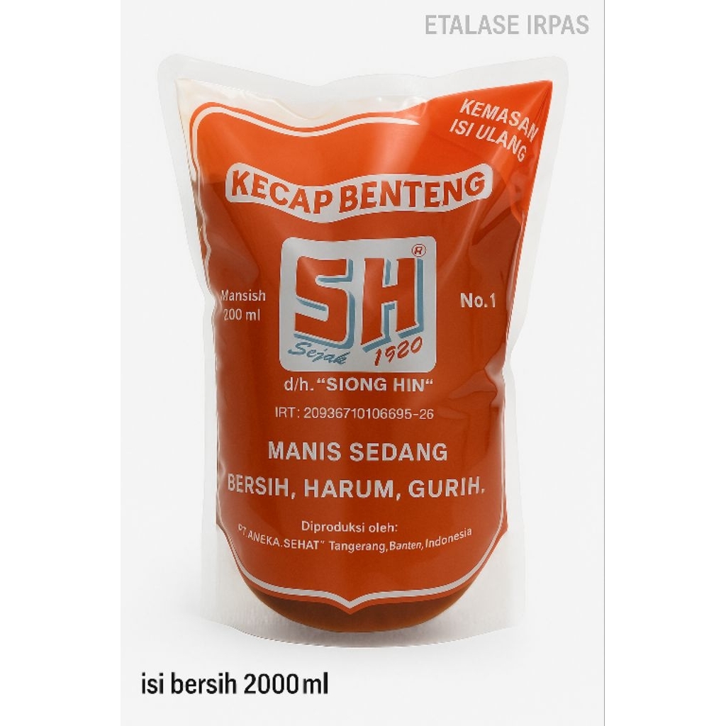 Jual Kecap Manis Benteng SH Refill 2000ml - ETALASE IRPAS | Shopee ...
