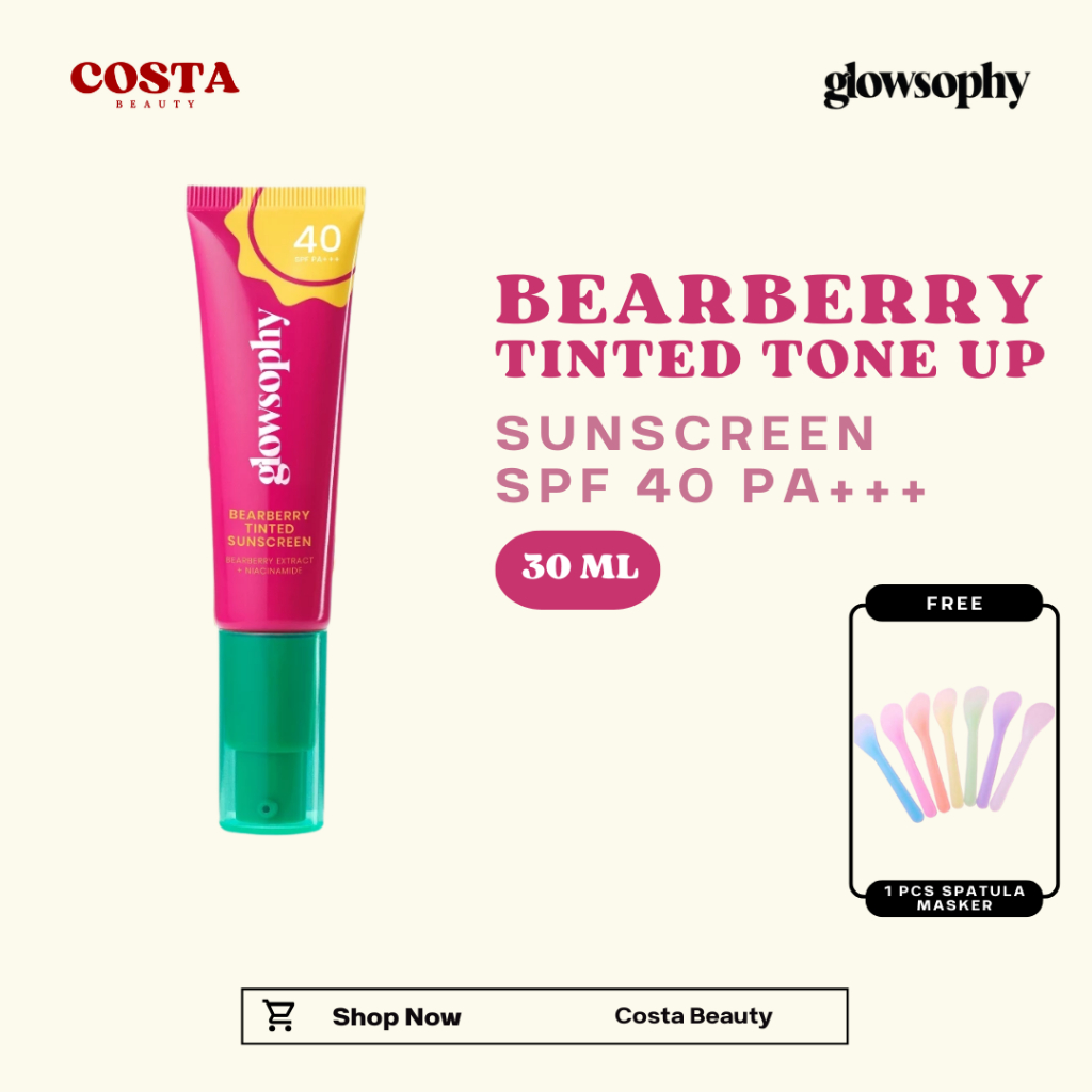 Jual GLOWSOPHY Bearberry Tinted Sunscreen SPF 40 PA+++ - Pore-Blurring ...